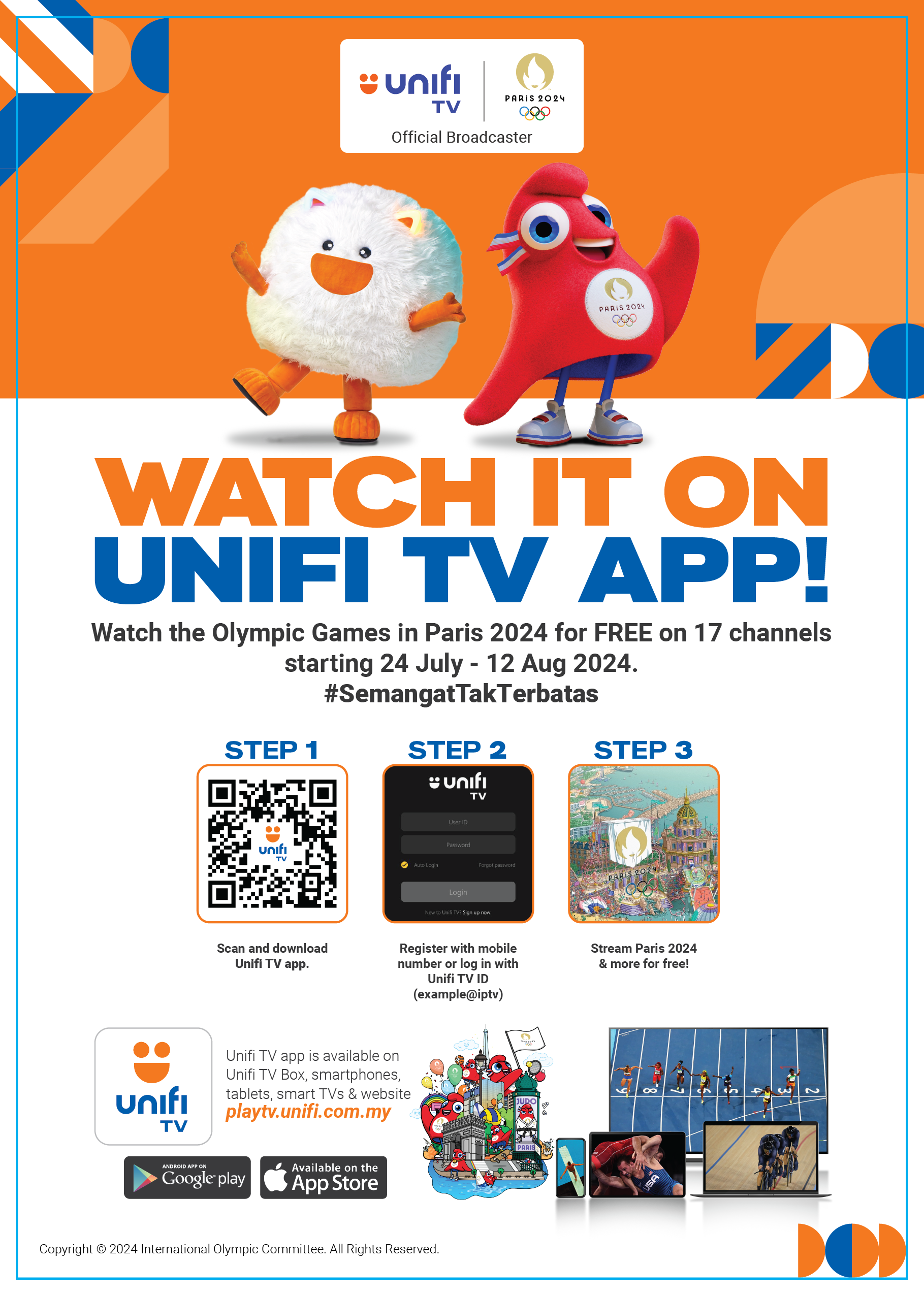 UNIFI TV OFFERS FREE VIEWING OF OLYMPIC GAMES PARIS 2024 ON 17 CHANNELS VIA UNIFI TV APP ...